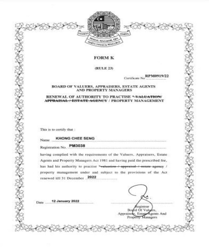 Certification & Recognition – PAMA PROPERTY MANAGEMENT SDN BHD